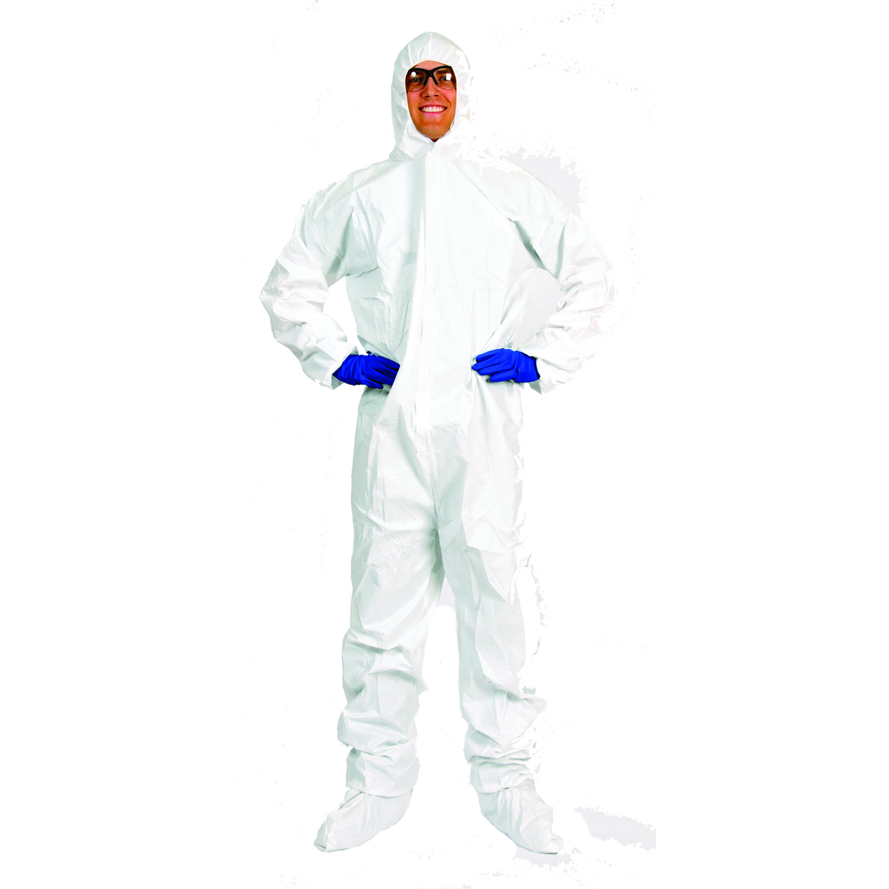Safe N' Clean™ Splashguard Coverall Hood, Elastic Wrists & Ankles ...