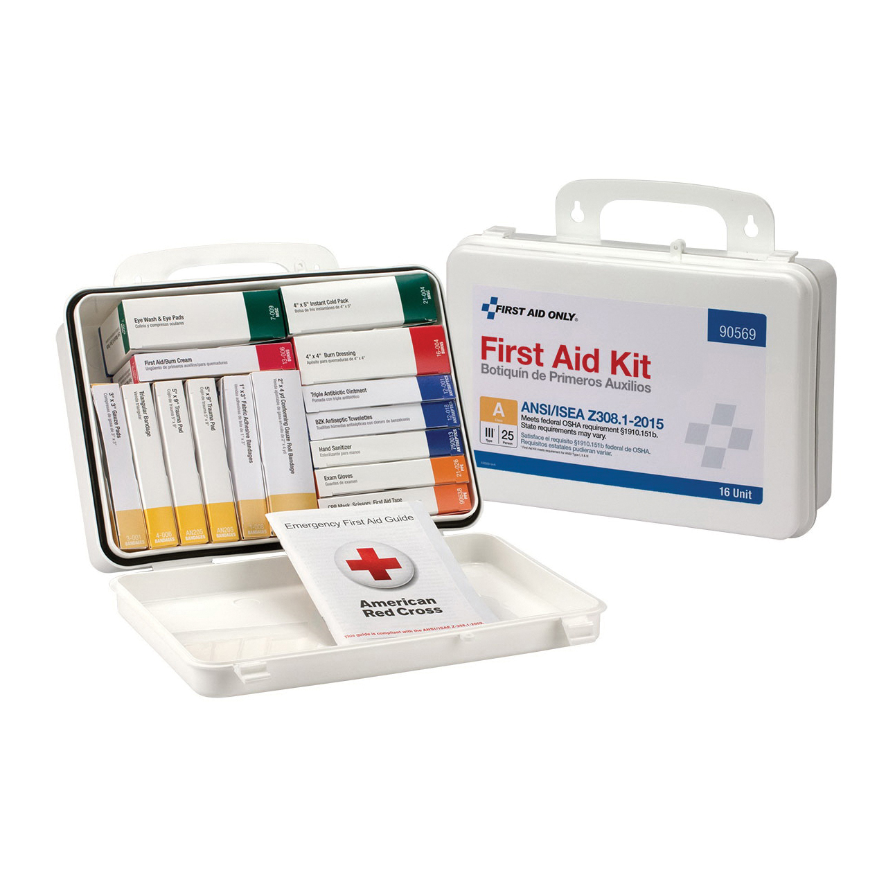 First Aid Only® Class A Type III Unitized Plastic First Aid Kit, 25 ...