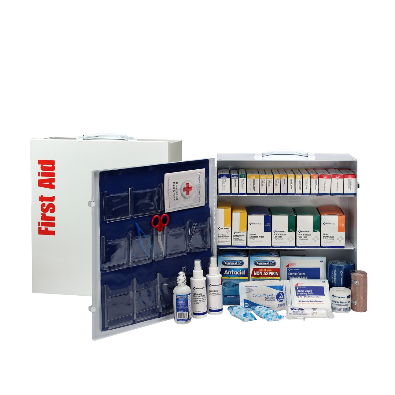 First Aid Only® 3 Shelf ANSI Class B First Aid Cabinet with Medications ...