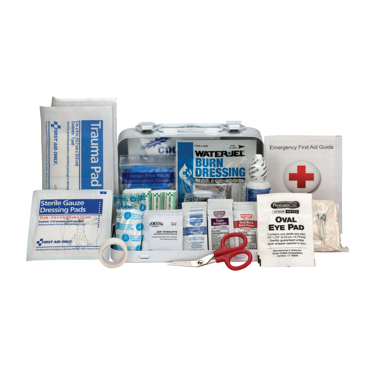 First Aid Only® ANSI Class A Bulk Metal First Aid Kit, 10 Person ...