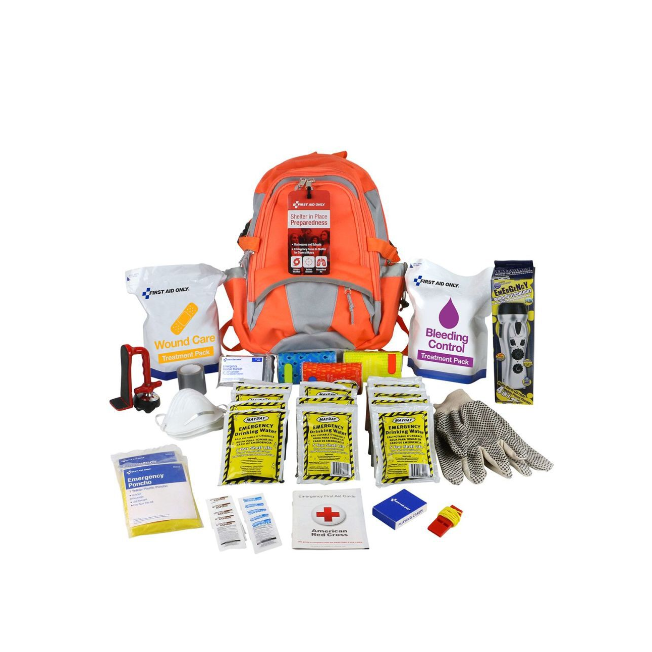 First Aid Only® Shelter In Place Emergency Preparedness Backpack, 20 ...