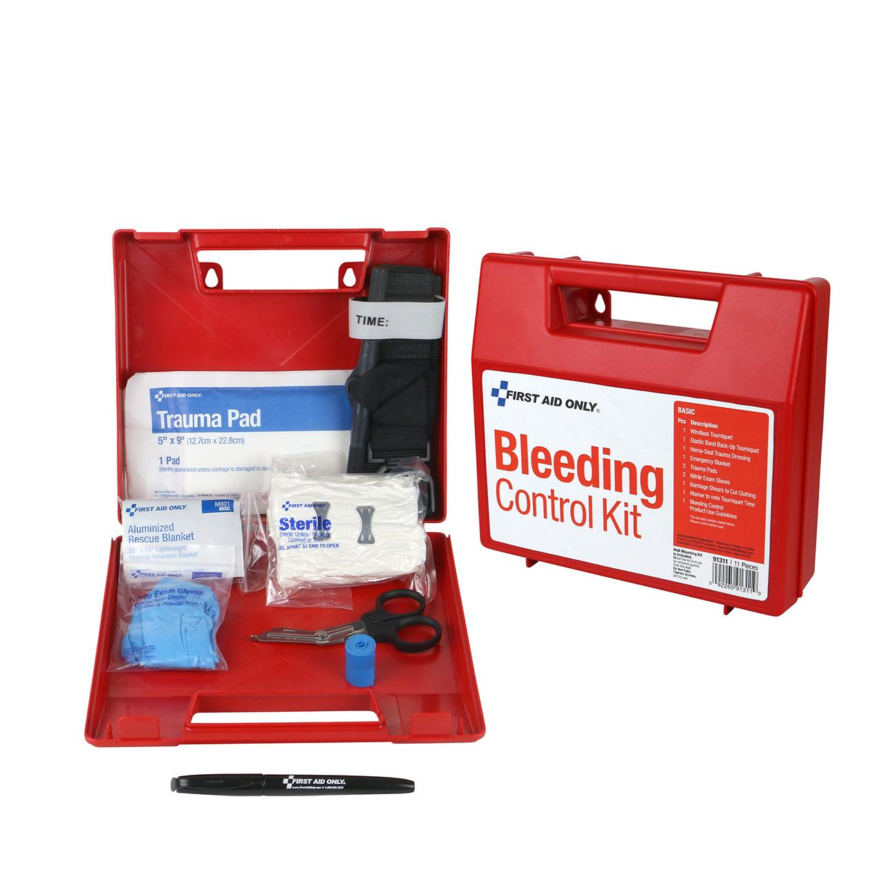 First Aid Only® Basic Bleeding Control Wall Station Kit, 24 Person ...