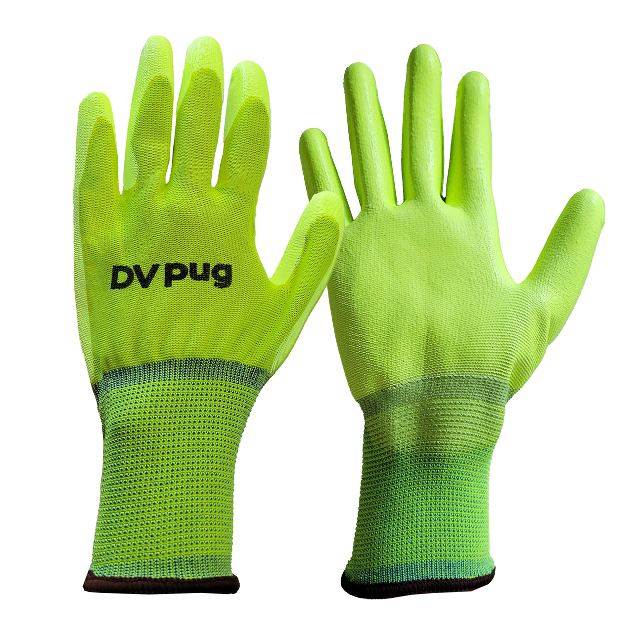 DiVal Economy Grade Polyurethane (PU) Palm Coated Gloves, Hi Viz ...